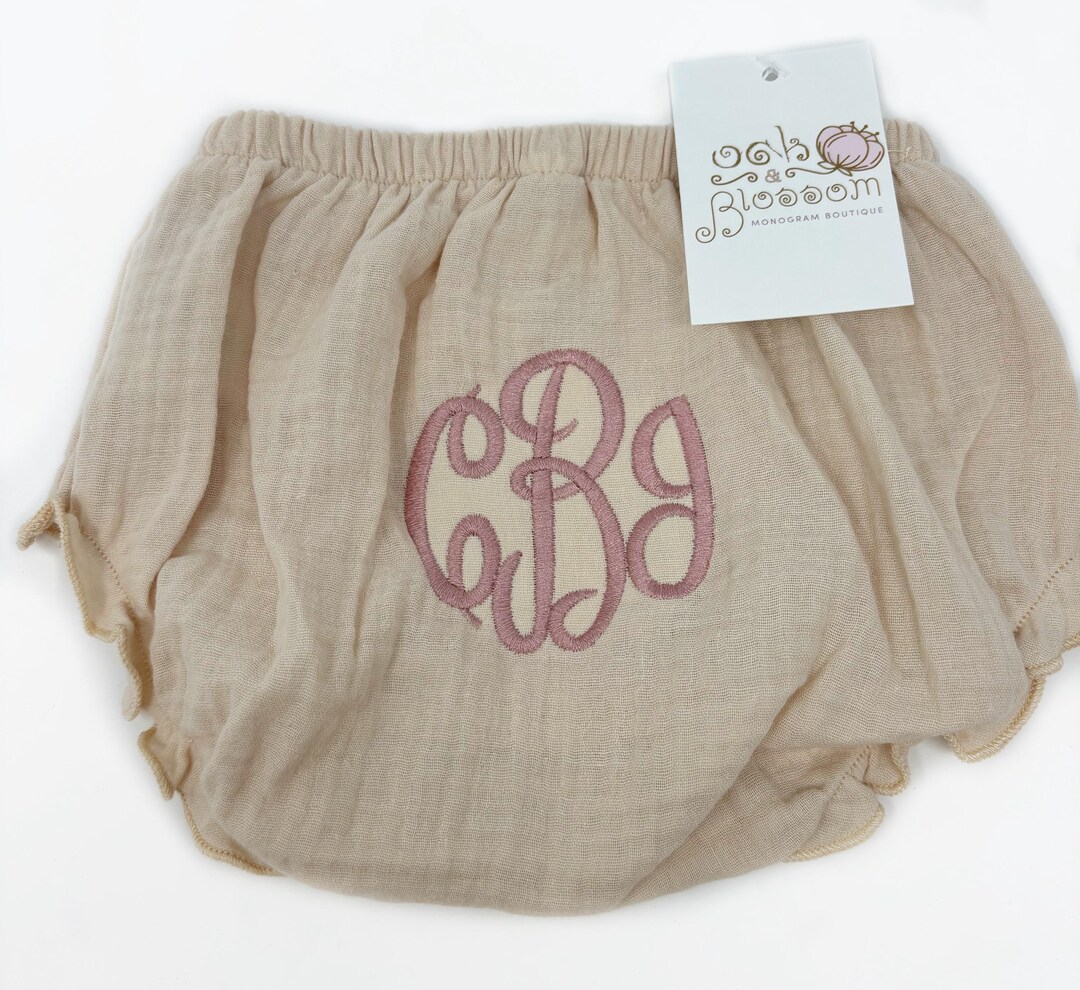 Monogrammed Baby Girl Bloomers, Embroidered Baby Shower Gift - Etsy