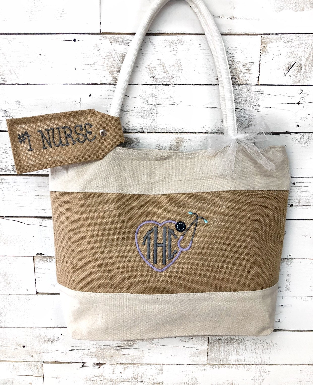 Monogrammed Totebag Personalized Nursing bag stethoscope | Etsy