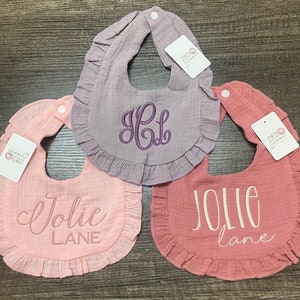 Baby Girl Bibs, Monogrammed Bibs, Embroidered Bib, Embroidered Baby ...