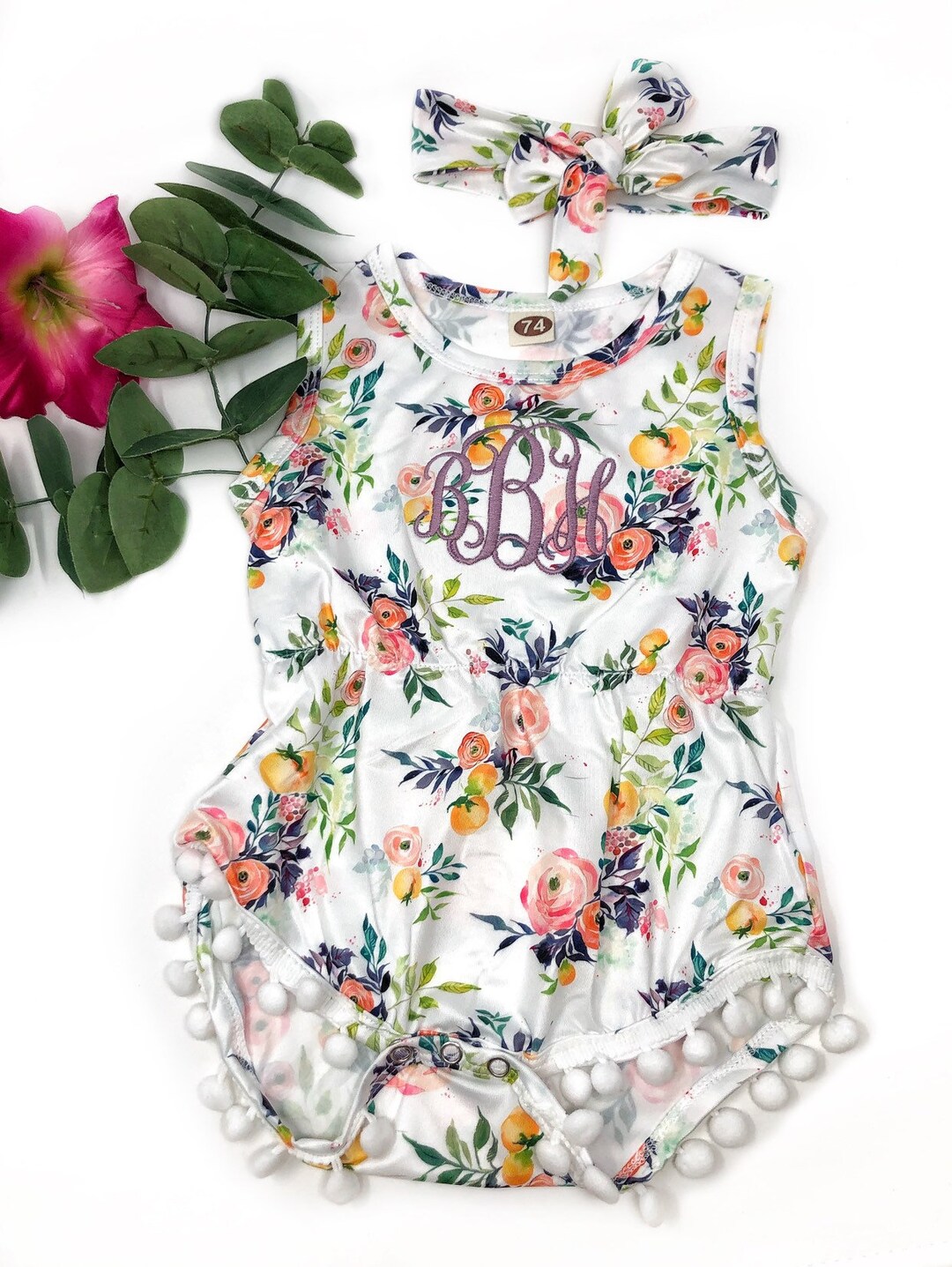 Baby Girl Onesie/ Monogrammed Onesie - Etsy