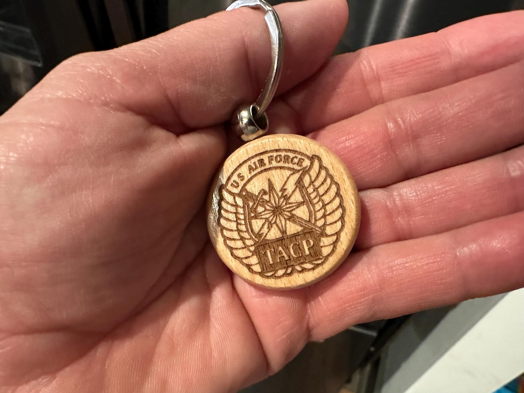 Set of 10 TACP Crest & Motto Round Wooden Keychain - Free Shipping - Etsy