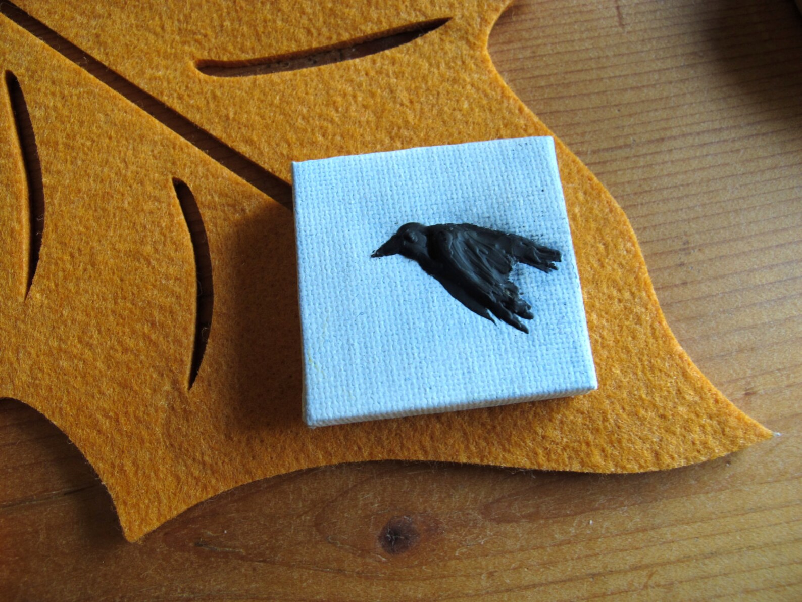 Flap Original encaustic painting with easel | Etsy