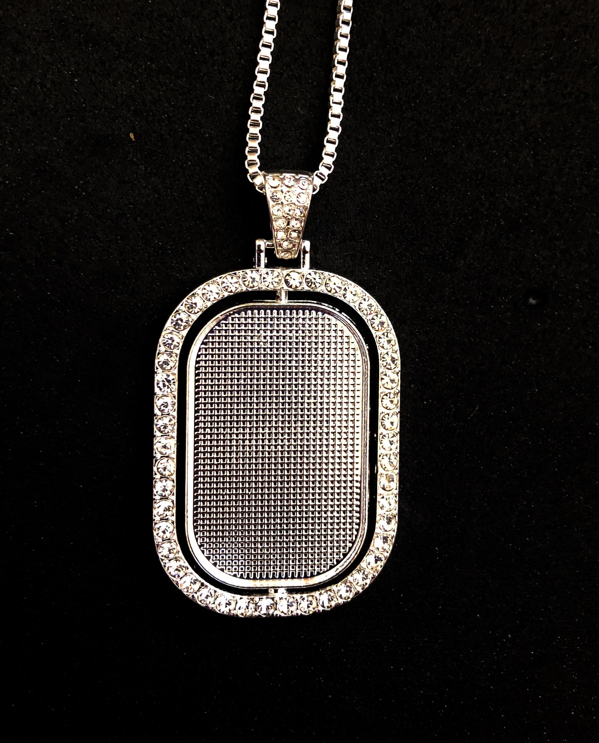 Custom Made Silver Double Sided Photo Pendant With Necklace, Cubic ...