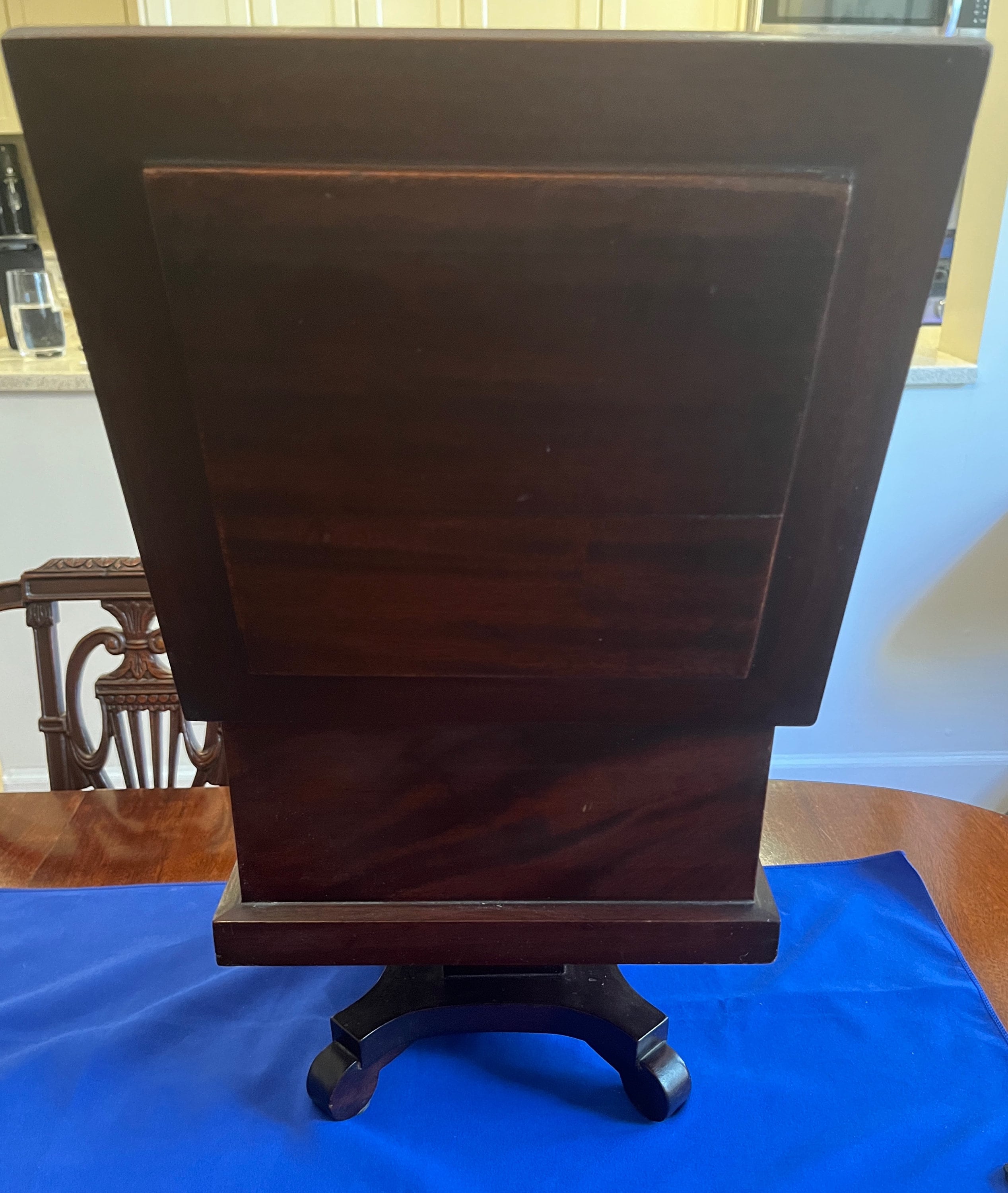 Large 10sq Wooden Ink Well Box With Drawer and Mirror on Pedestal Base ...