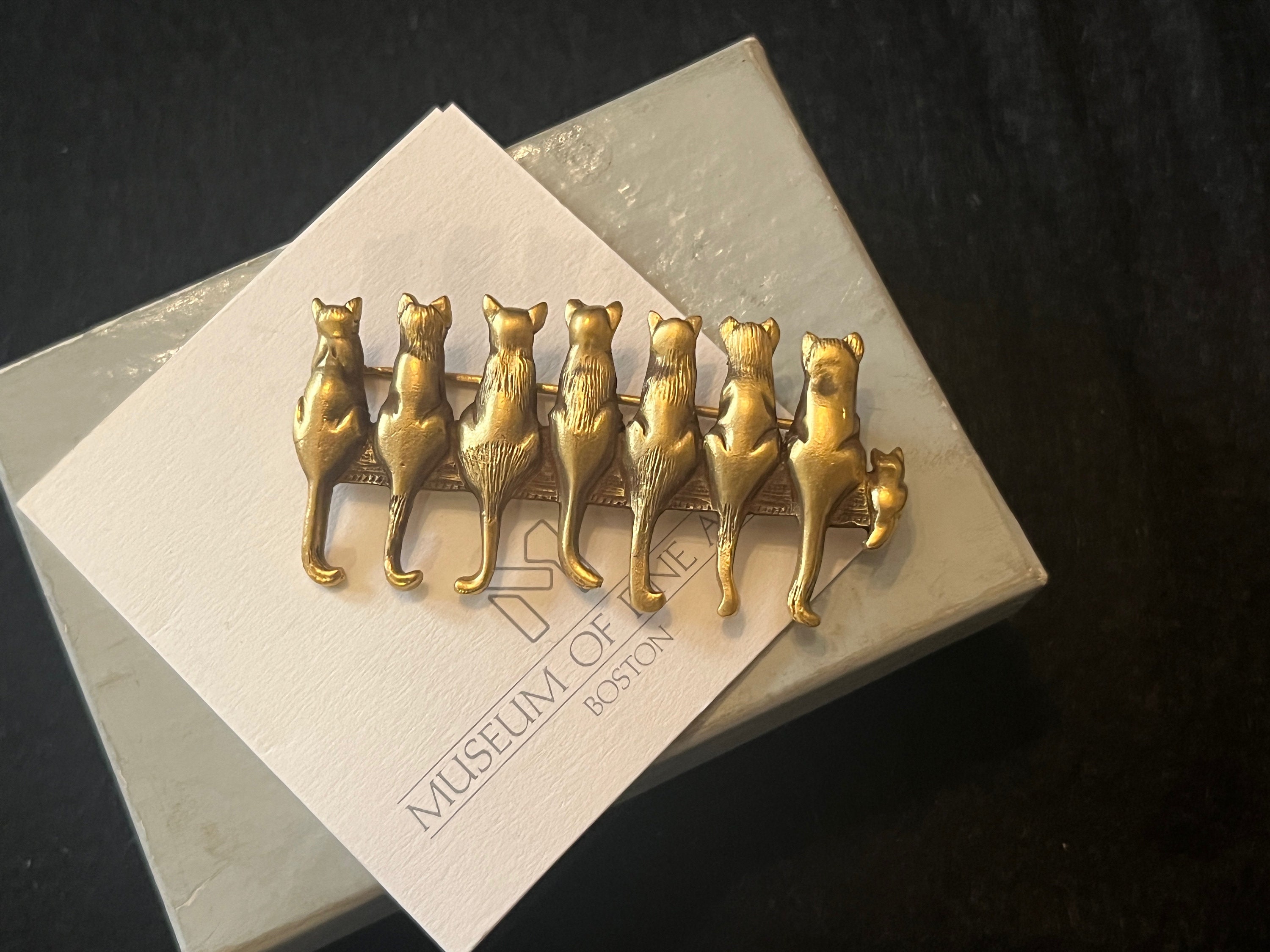 Museum of Fine Arts Boston - Pin- "kittens in a Row"-24k Gold-plate-new ...