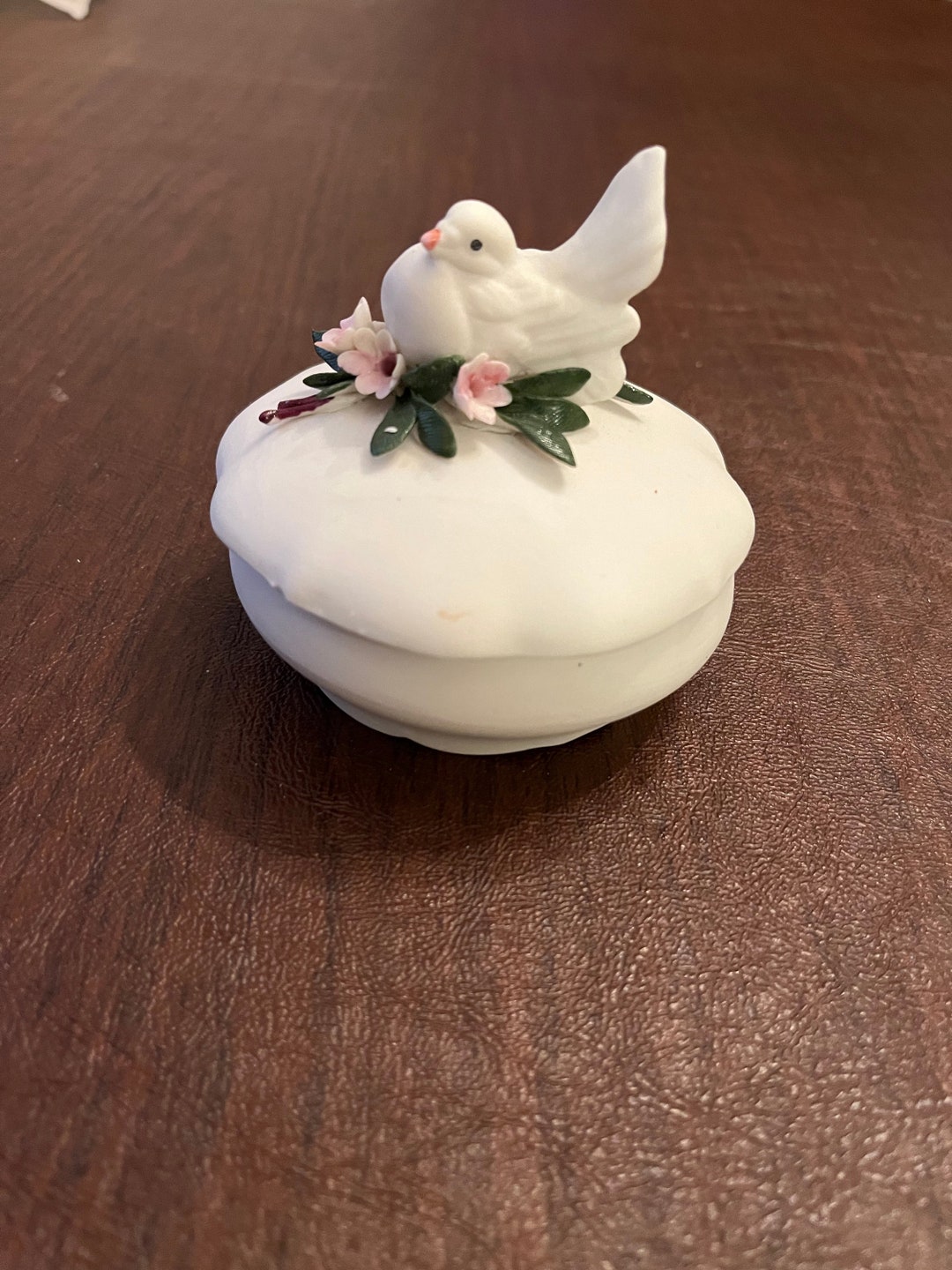 Capodimonte Porcelain Trinket Box With Bird and Flowers on Top- Mollica ...