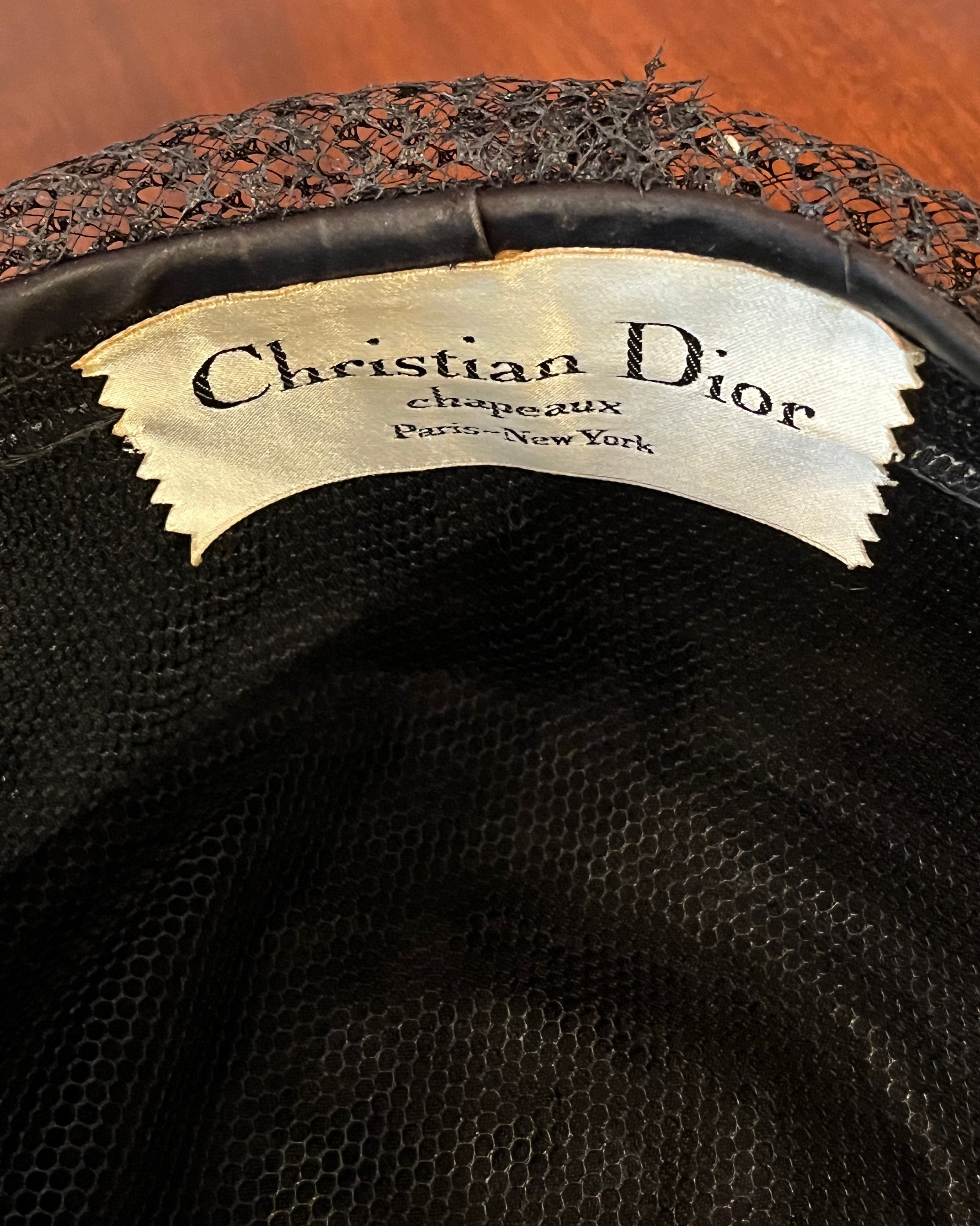 Christian Dior- Birds Nest Turban Hat-black Net- Pristine - Etsy