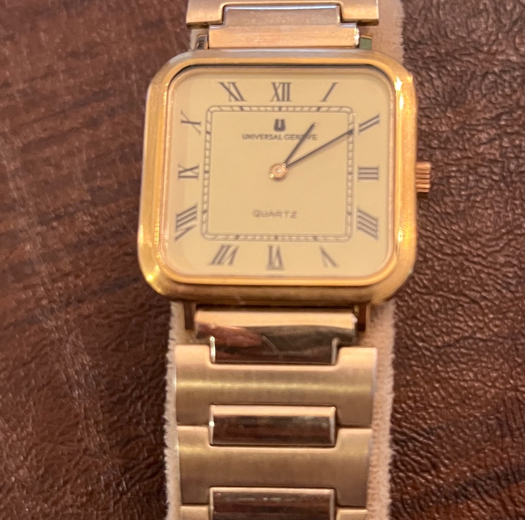 Vintage Universal Geneve Men's Watch 16 Kt Gold Electroplated Bezel- New -1980's - Etsy