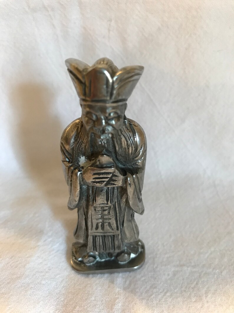Fine Pewter Statues- 5 Miniature Chinese Figures - Etsy