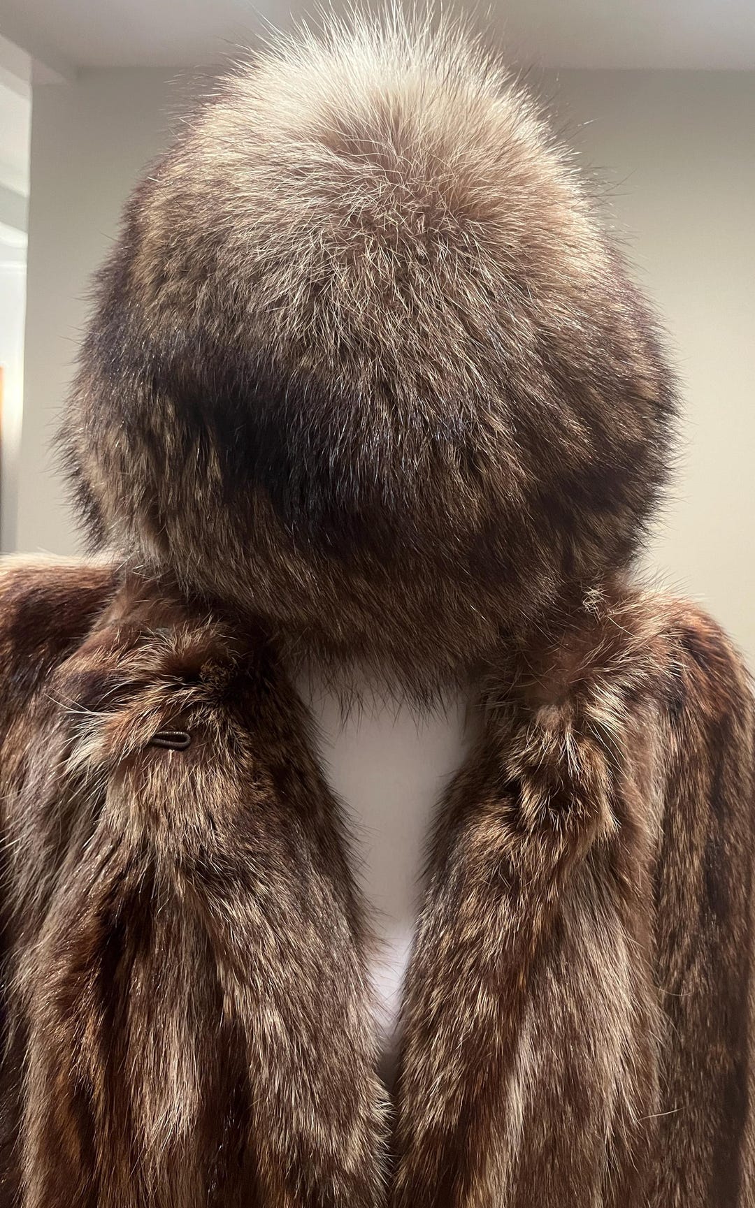 Custom Floor Length Raccoon Fur Coat With Full Satin Lining and ...