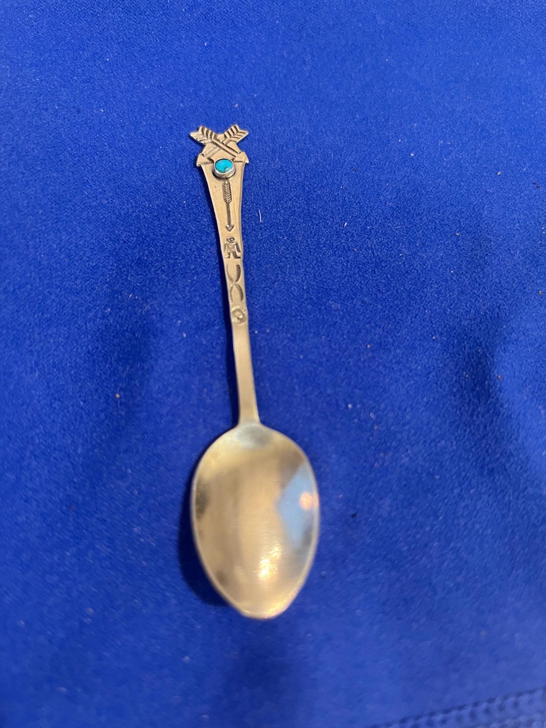 Navajo Silver and Turquoise Spoon Fred Harvey Era -marked on the Back ...