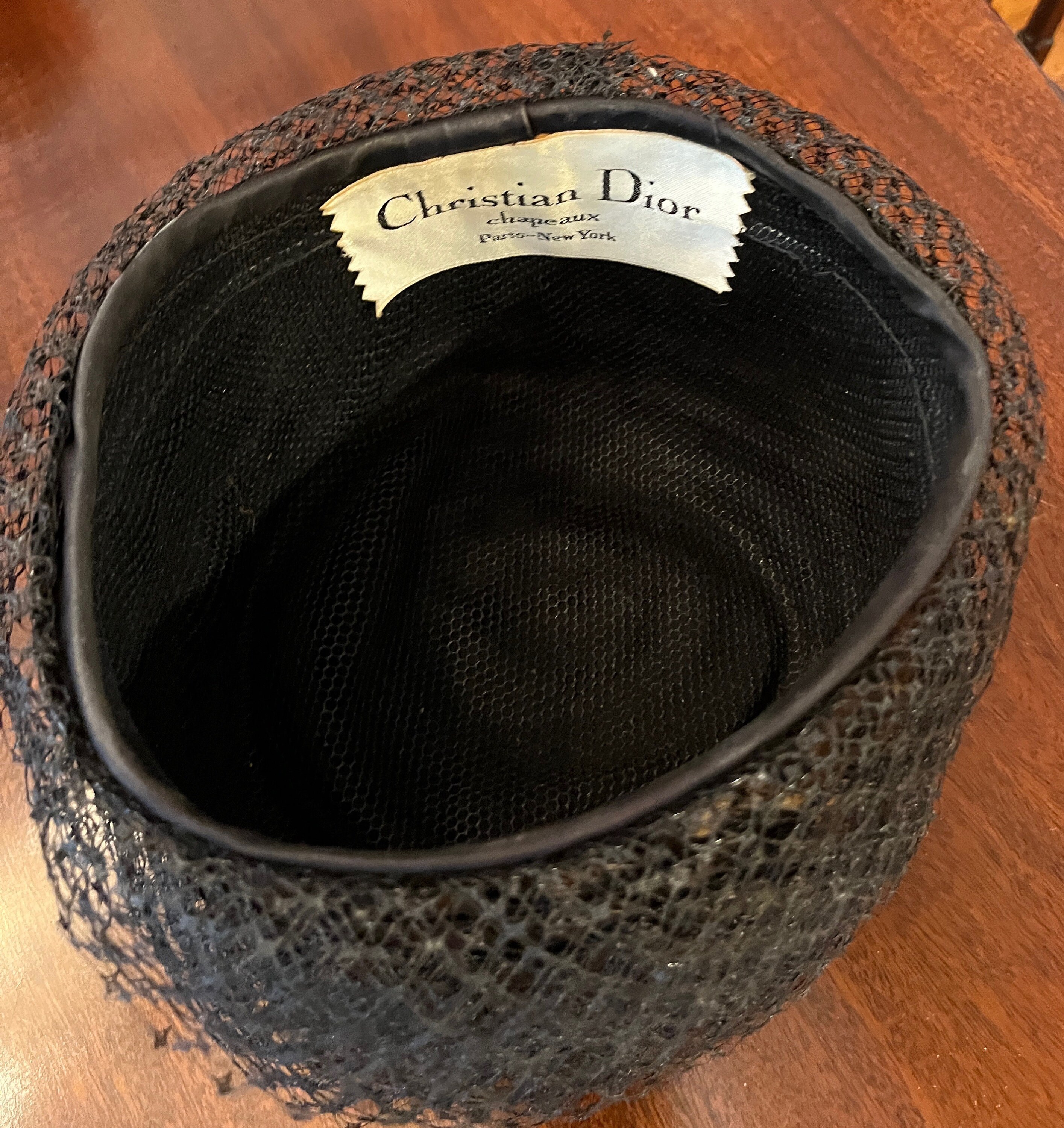Christian Dior- Birds Nest Turban Hat-black Net- Pristine - Etsy