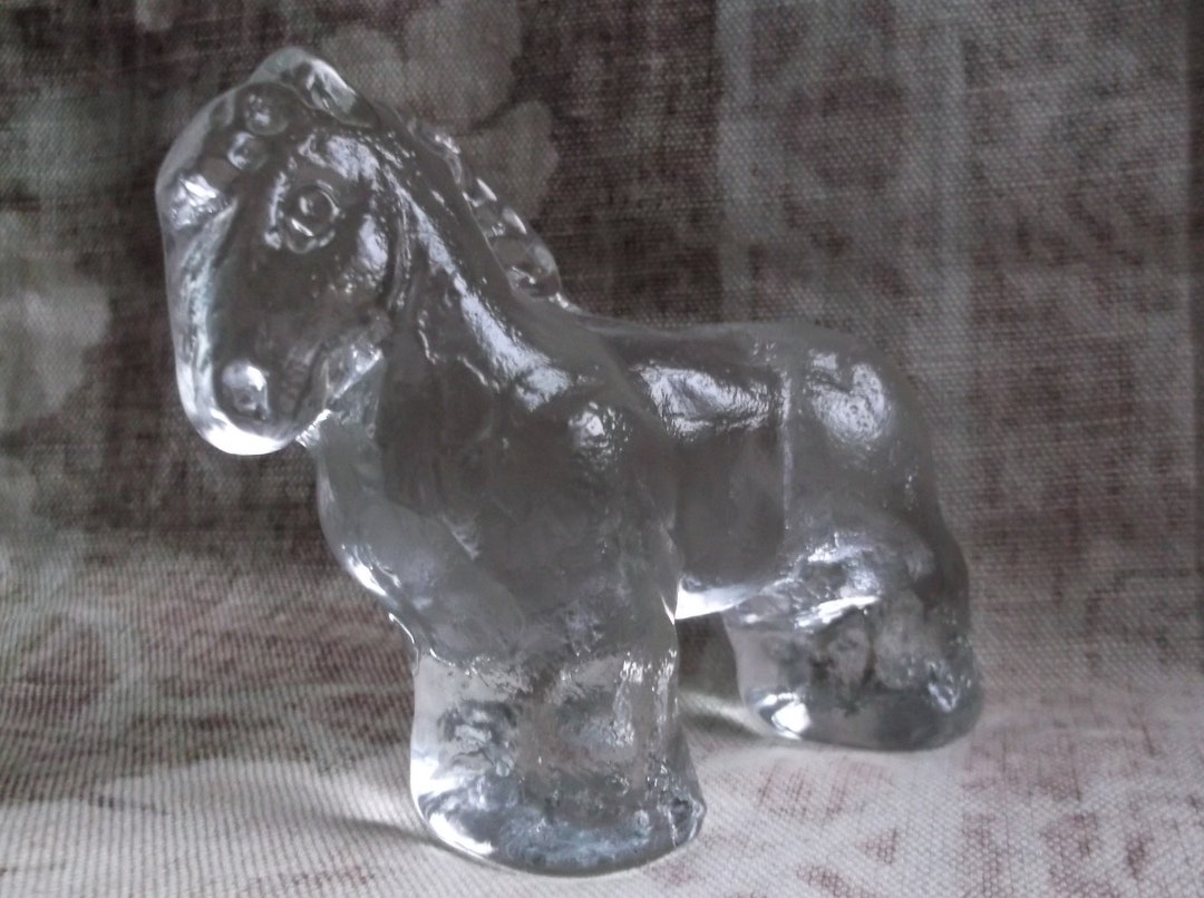 Glass Shetland Pony / Shire Horse Vintage Paperweight - Etsy