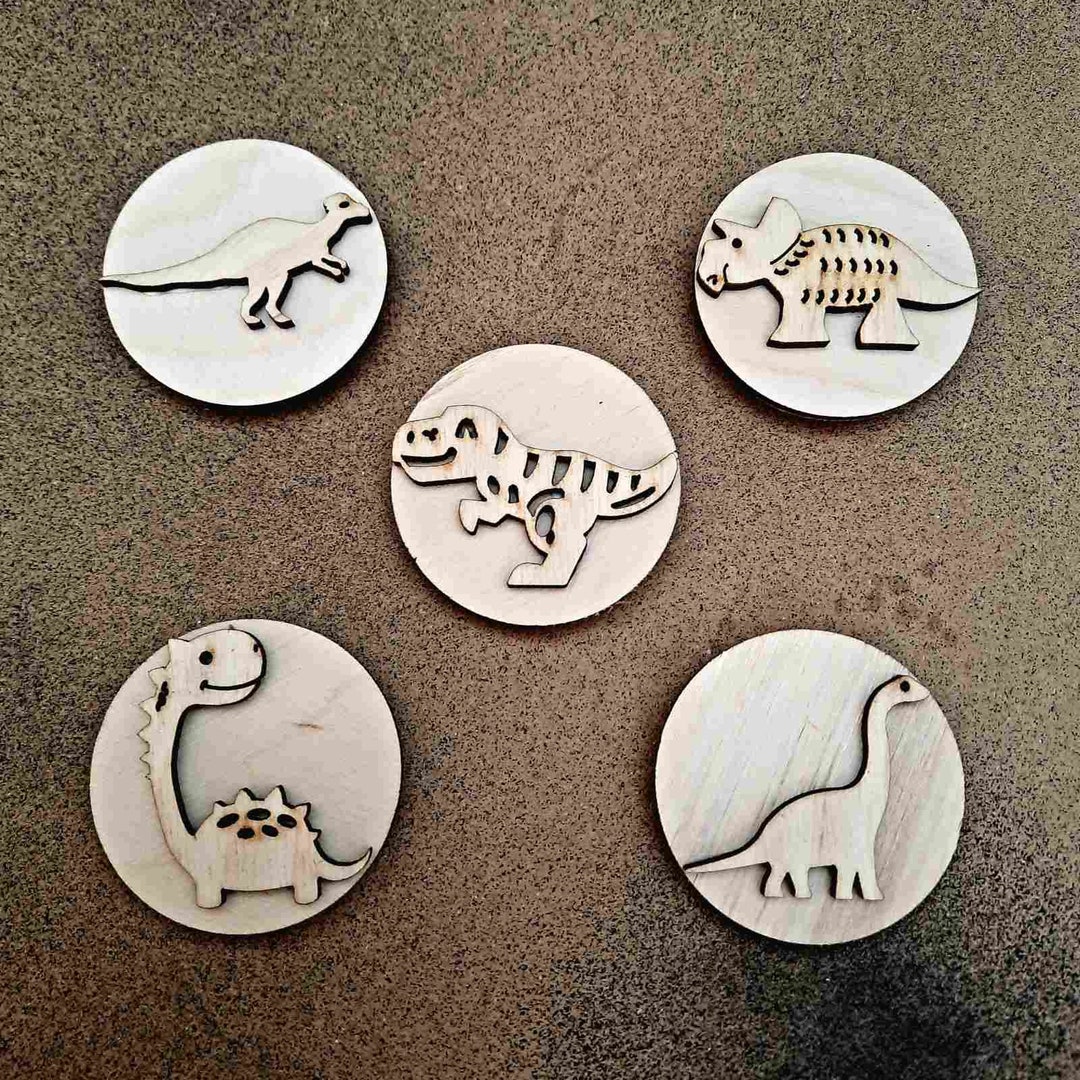 5 X Wooden Dino Stamp | Dinosaur Stamp | Playdough Stamps | Kinect Sand ...