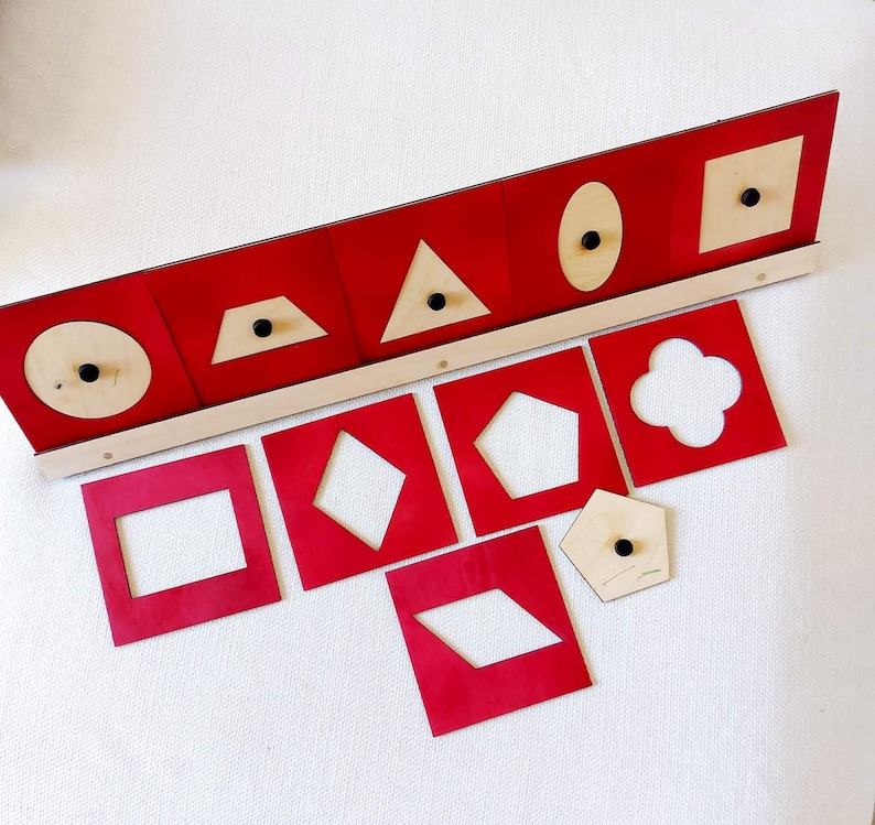 10 X Montessori Shape Stencil Insets| A Wooden Version of the ...
