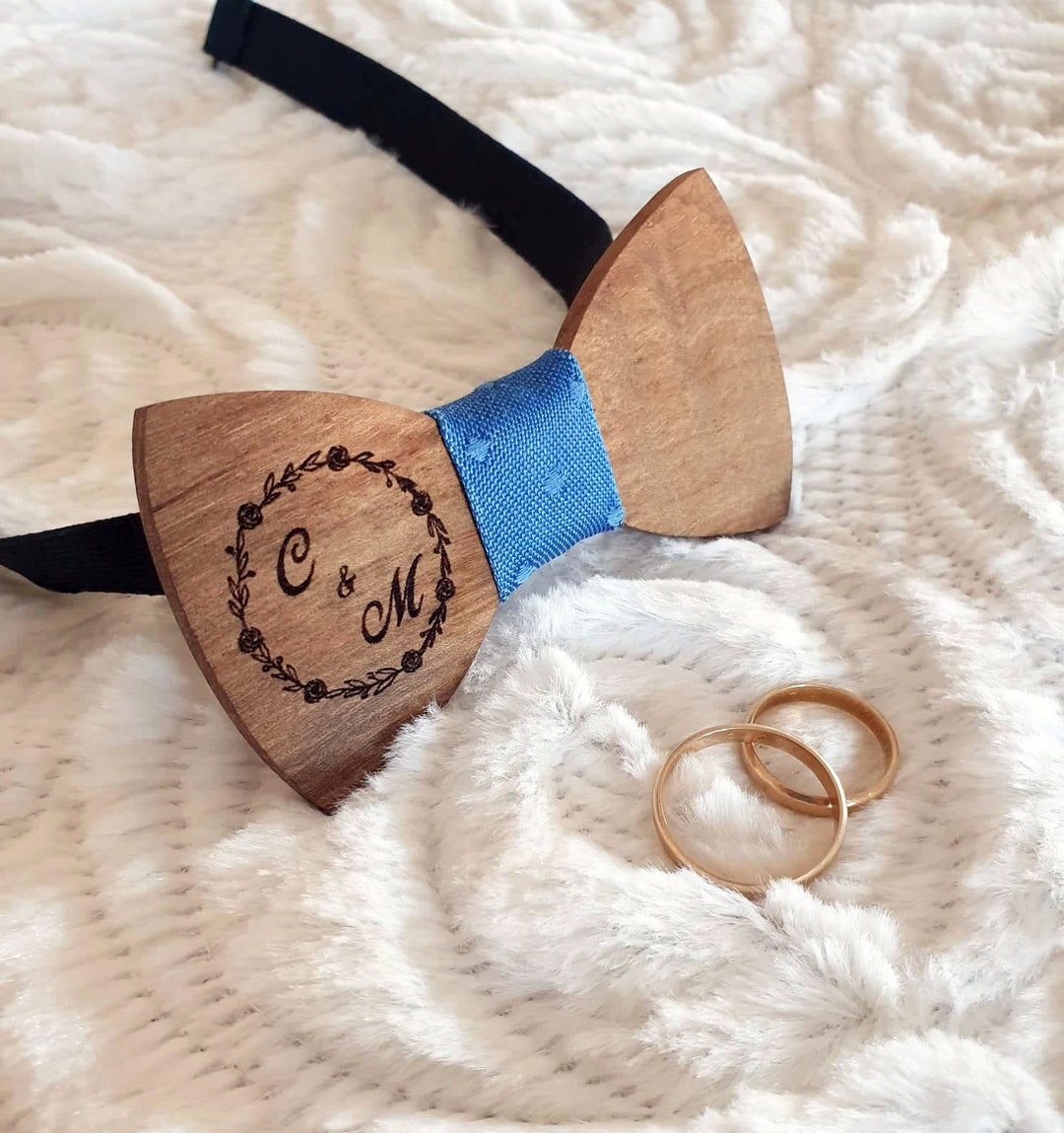Wedding Wooden Bow Tie W/ Couple's Initials | Groom Gift Bow-tie ...