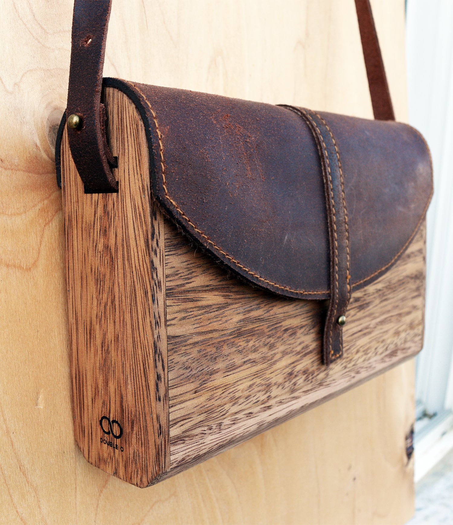 HANDMADE WOODEN Hand Bag Brown Leather Cedar Wood - Etsy