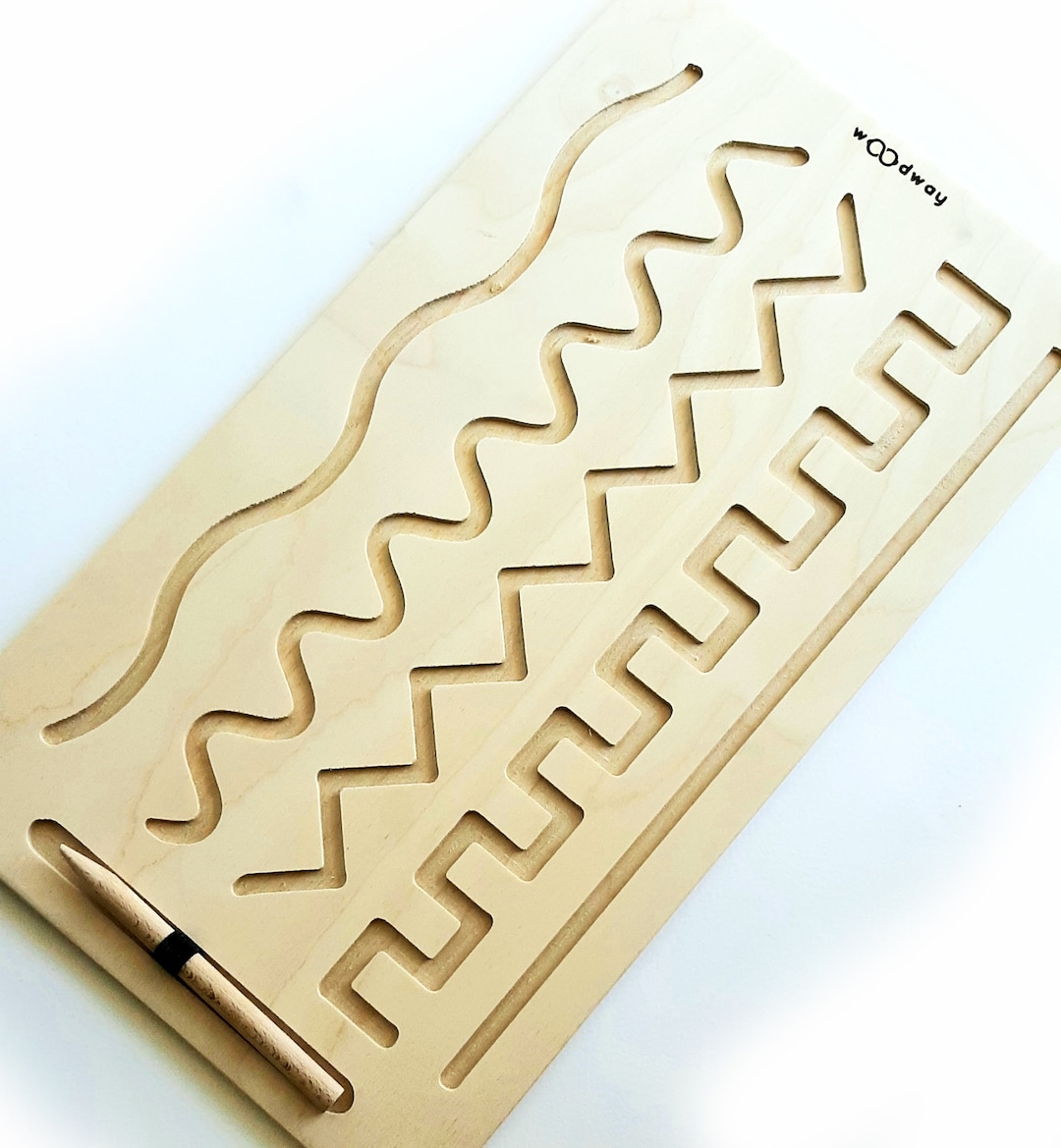 Wooden Prewriting Tracing Board | Lines | Wooden Educational Montessori ...