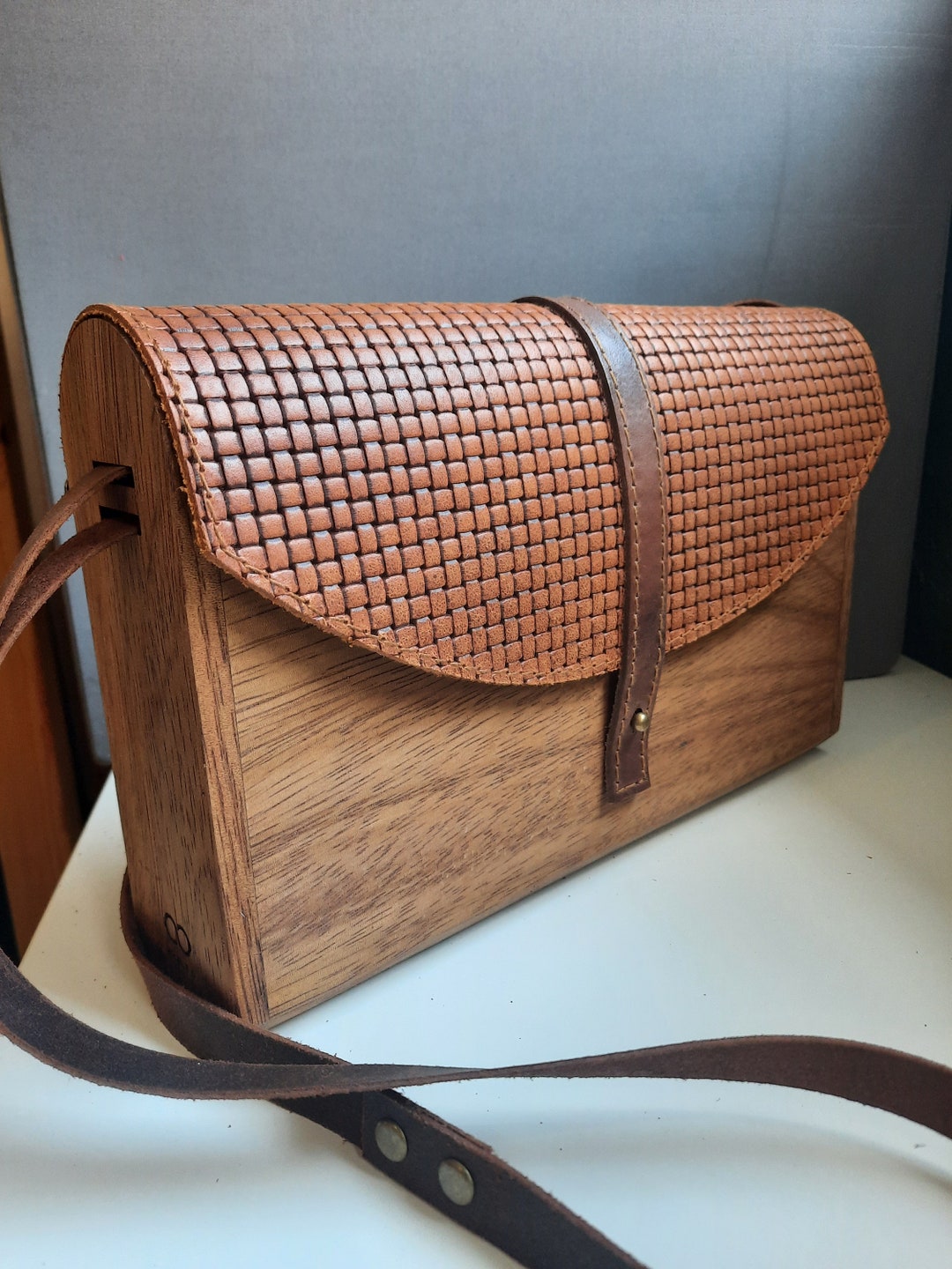 HANDMADE WOODEN Hand Bag || Camel Leather || Cedar Wood || 100% Real ...