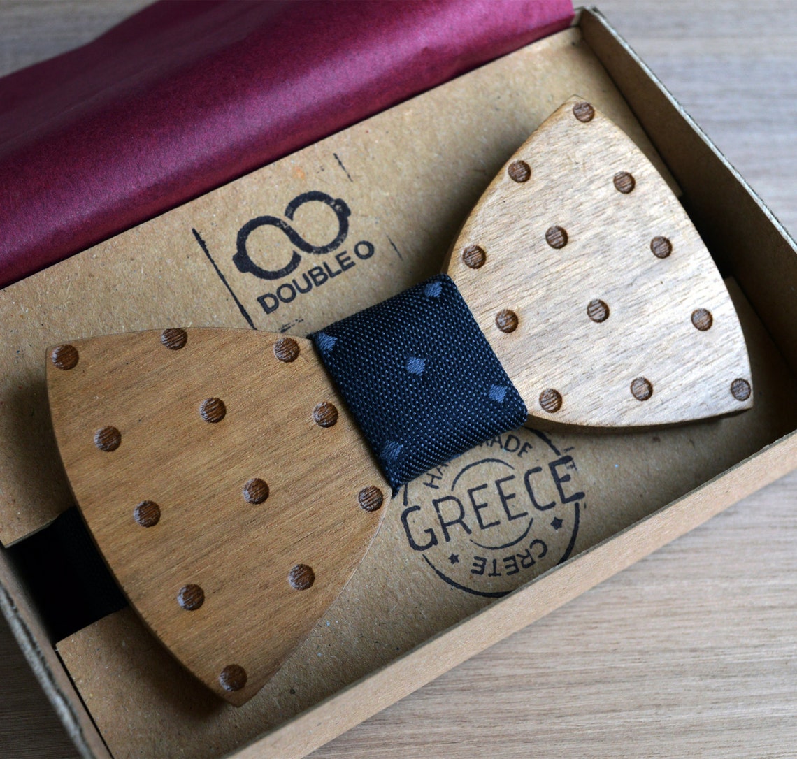 Polka Dots Wooden Bow Tie Sophisticated Sizes for Every - Etsy