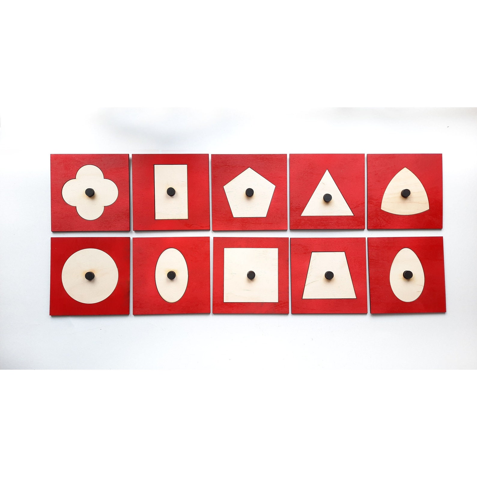 10 X Montessori Shape Stencil Insets| A Wooden Version of the ...
