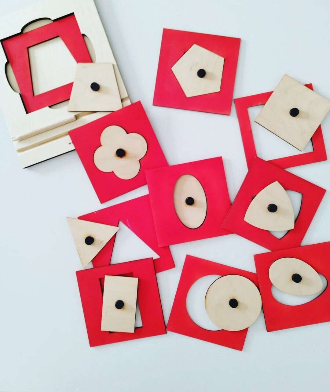 10 X Montessori Shape Stencil Insets| A Wooden Version of the ...
