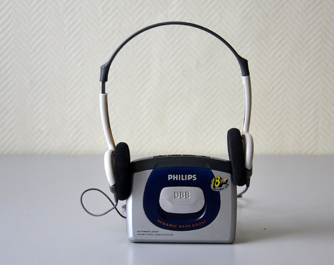Vintage WALKMAN Philips DBB Model AQ6485 / Strereo Cassette / Headset ...