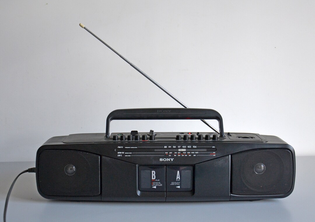 SONY CFS-W304L Am/fm Stereo Dual Cassette Boombox, Vintage Cassette ...