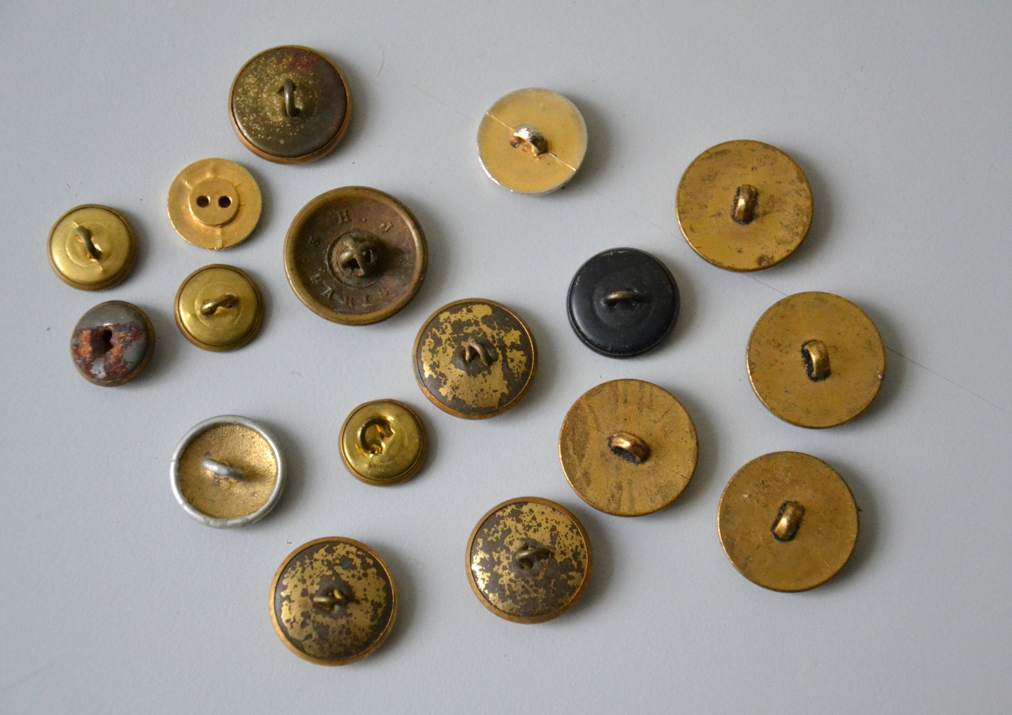 Vintage French army navy anchor buttons set | Etsy