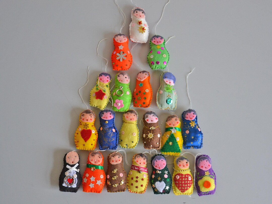 Russian Nesting Dolls Matryoshka Christmas Decorations, 20pcs Unique ...