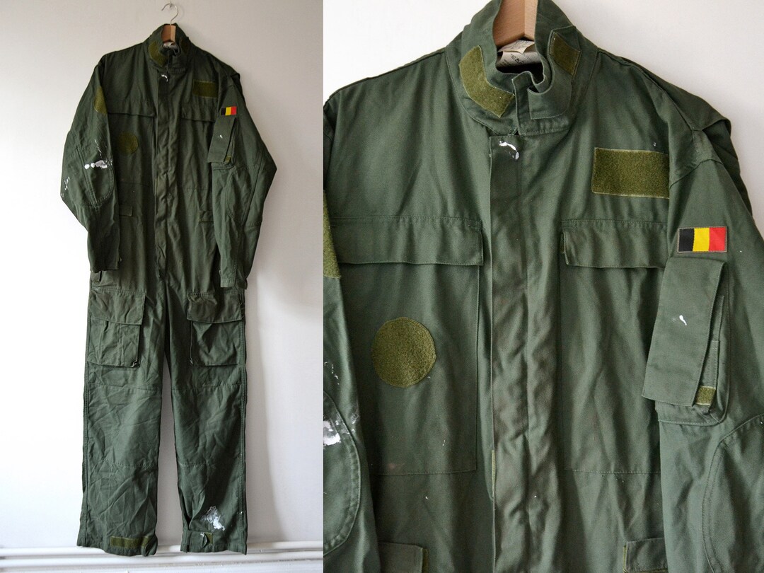 Military Overalls of the Belgian Army, Khaki Green Work Clothing, Size ...