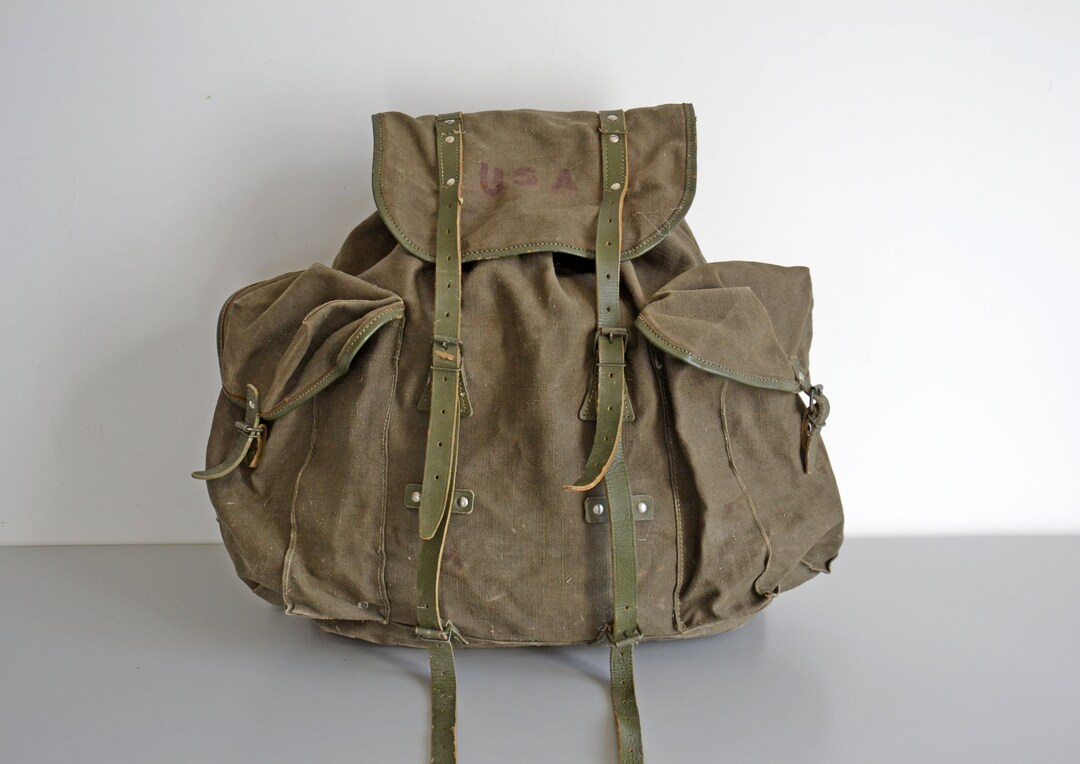 Vintage French Rucksack, Scout Military Backpack, French Army Hiking ...