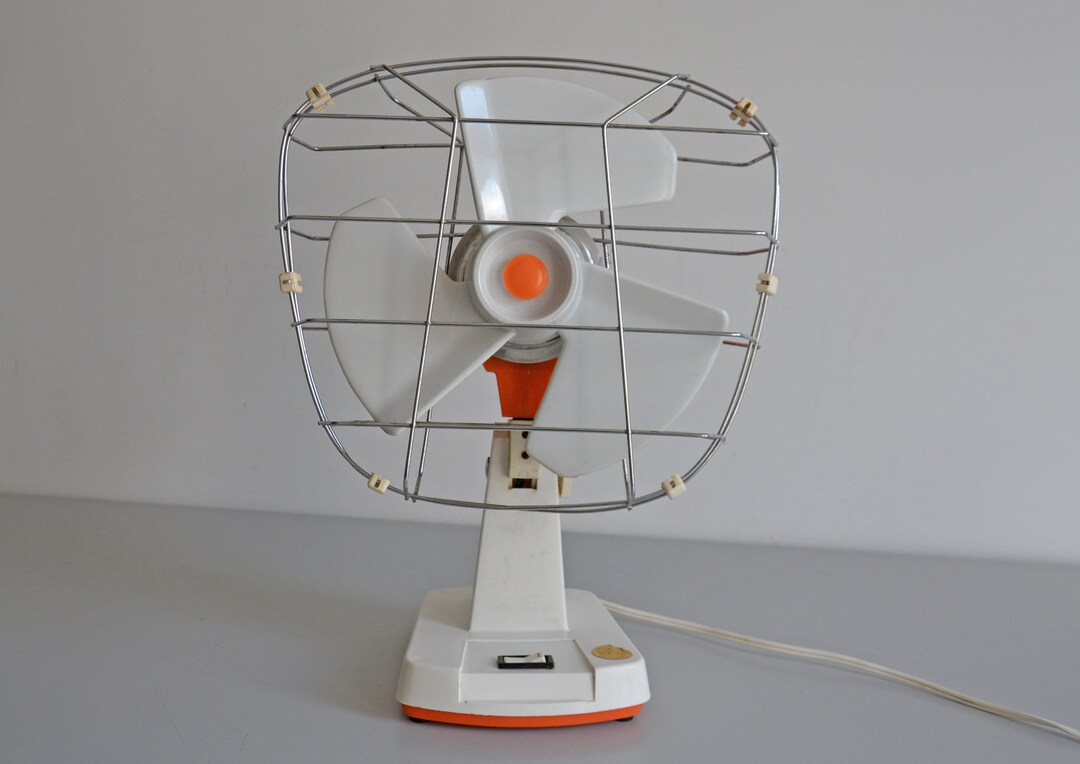 Vintage Fan TAURUS, Oscillating Fan, Orange 70s Table Fan - Etsy