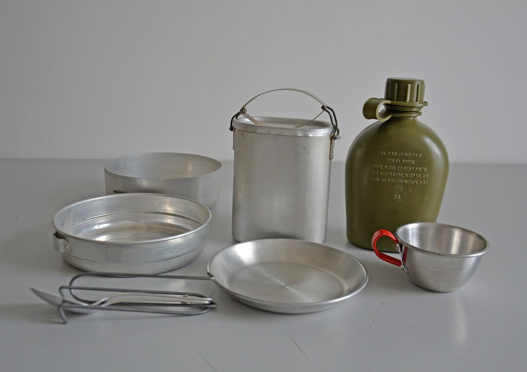 Vintage Military Canteen Camping Kit for Hiking and Bivouac - Etsy ...