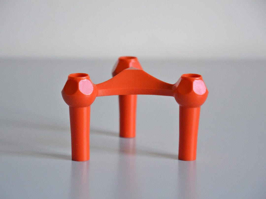 Vintage Orange Candle Holder,70s Modular Candlestick - Etsy