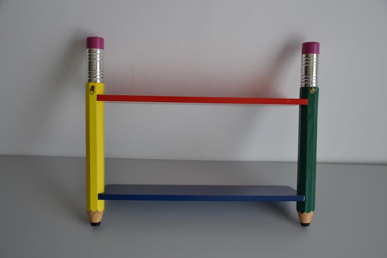 Vintage Wall Shelf Pierre Sala Design, Pencil Shelf, 80s Memphis Style ...