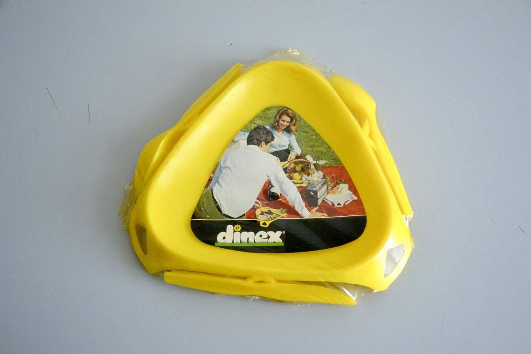 Vintage Dinex Picnic Set Made in France, Set of 4 Plates With Knives ...