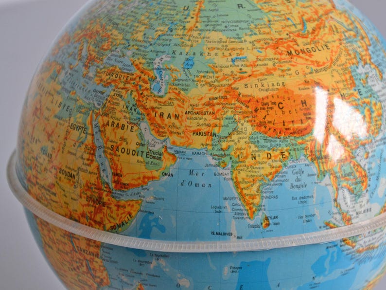 Vintage World Globe Made in Italy, World Map 80s - Etsy