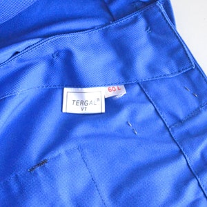 Vintage Blue Work Overalls, French Chore Dungarees TERGAL / Size L - Etsy