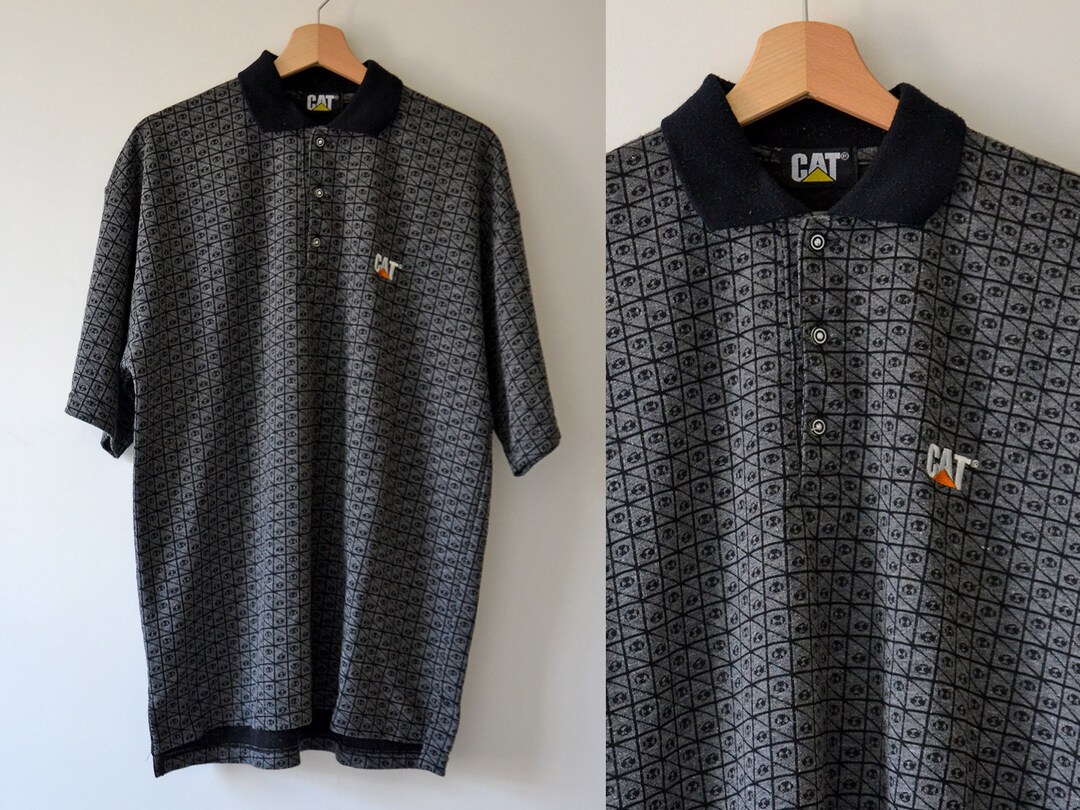 Vintage Polo Tee Shirt CAT Caterpillar Size L - Etsy