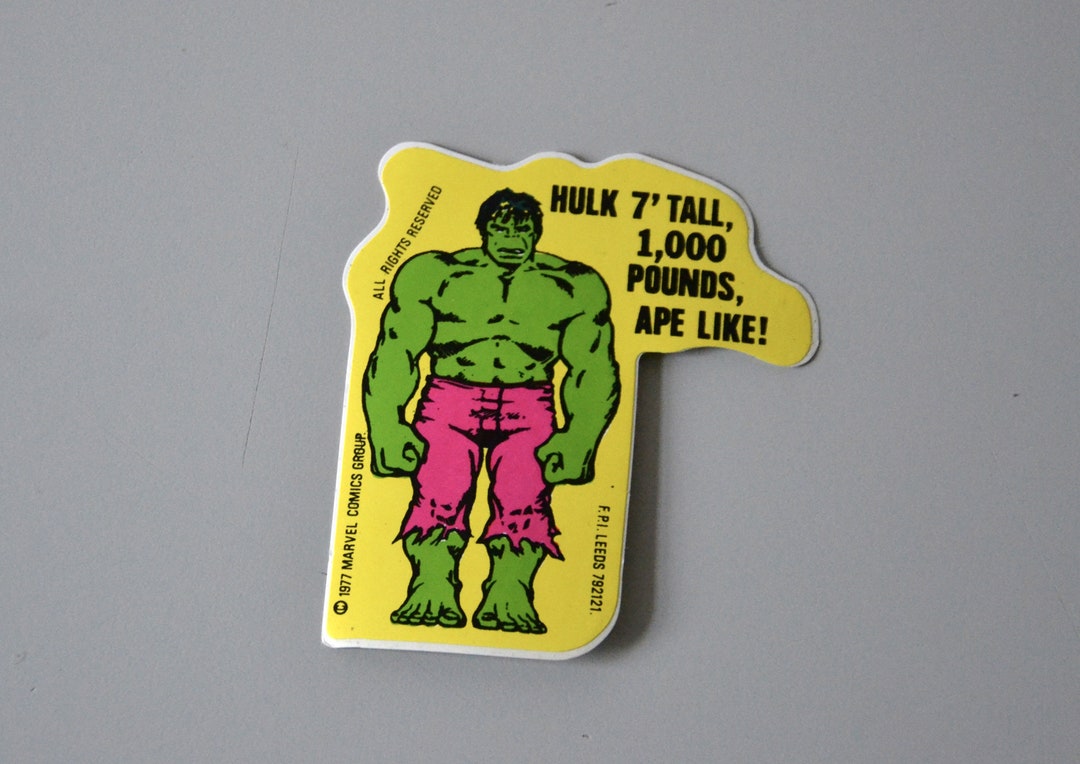 The Incredible Hulk, Authentic Vintage and Rare Sticker From the 70s ...