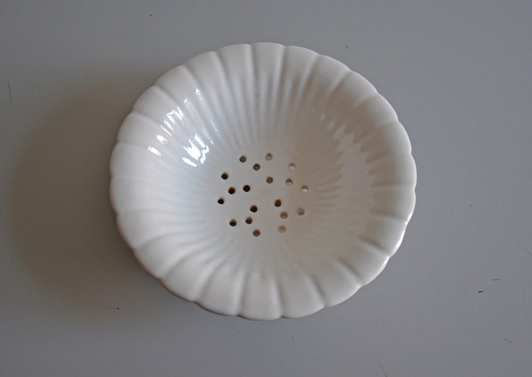 Vintage Salad Bowl Colander in White Earthenware, French Kitchenware - Etsy