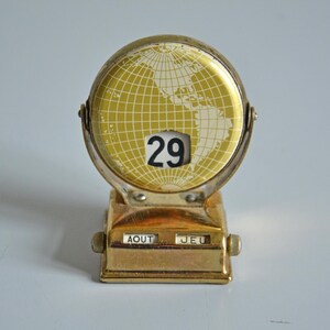Vintage Perpetual Calendar / Reversable Desk Calendar With World Map ...