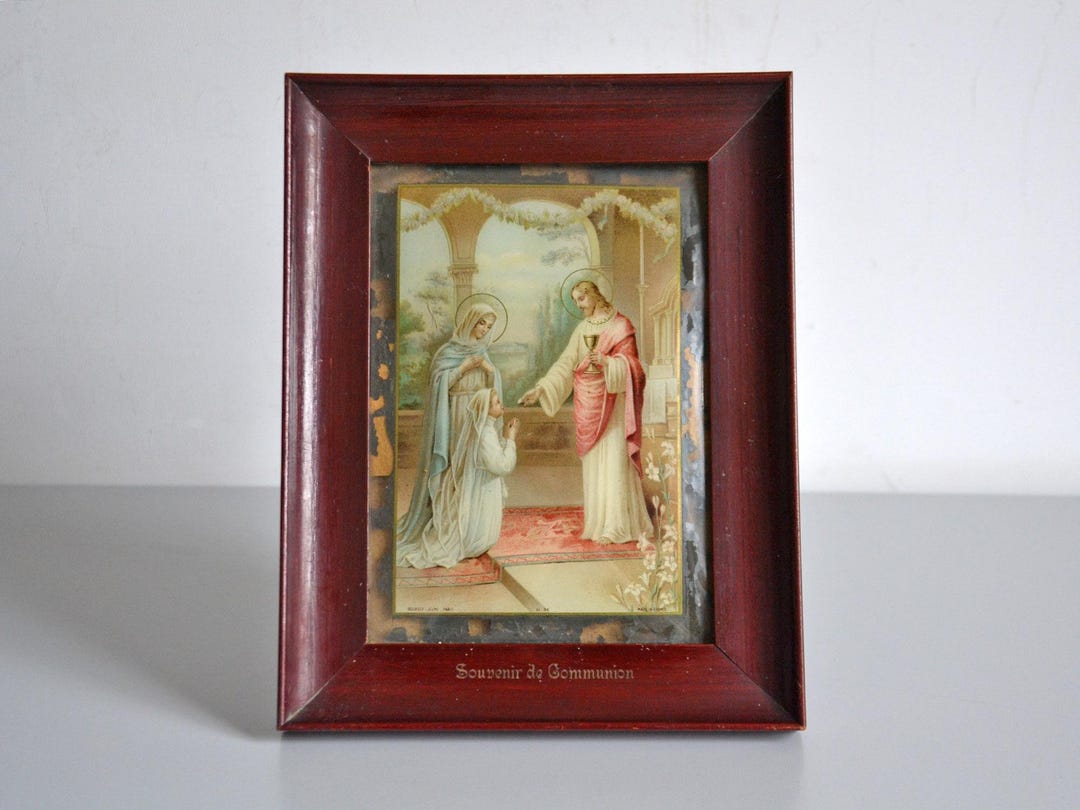 Domed Frame, Communion Souvenir, Cabinet of Curiosities, Religious Ex ...