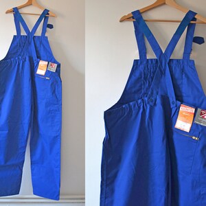 Vintage Blue Work Overalls, French Chore Dungarees TERGAL / Size L - Etsy