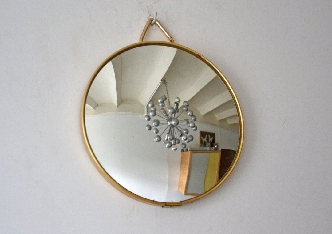 Vintage Round Convex Mirror, French Mirror Metal 60s / Fish Eye / Witch ...