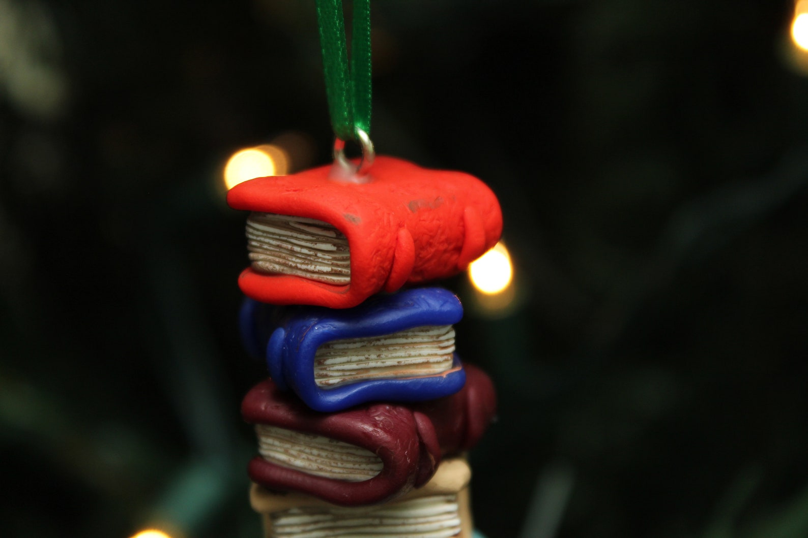 Stack of Old Books Ornament Polymer Clay Book Ornament - Etsy