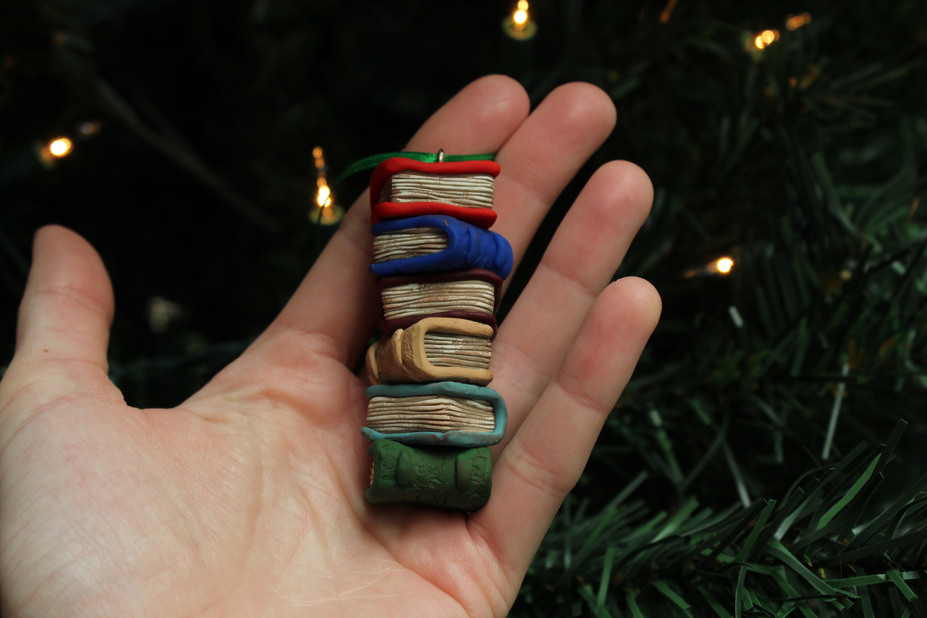 Stack of Old Books Ornament Polymer Clay Book Ornament | Etsy