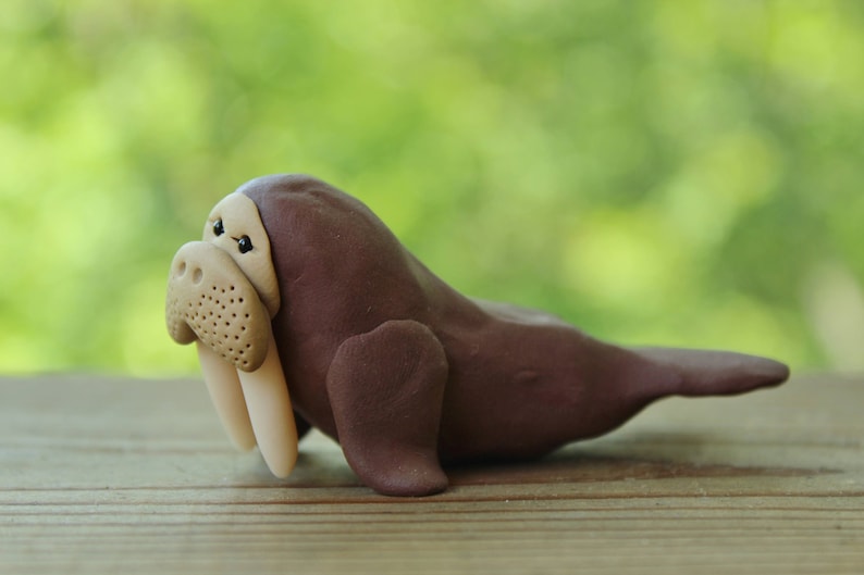 Polymer Clay Walrus Figurine Handmade Walrus Figurine Polymer Clay ...