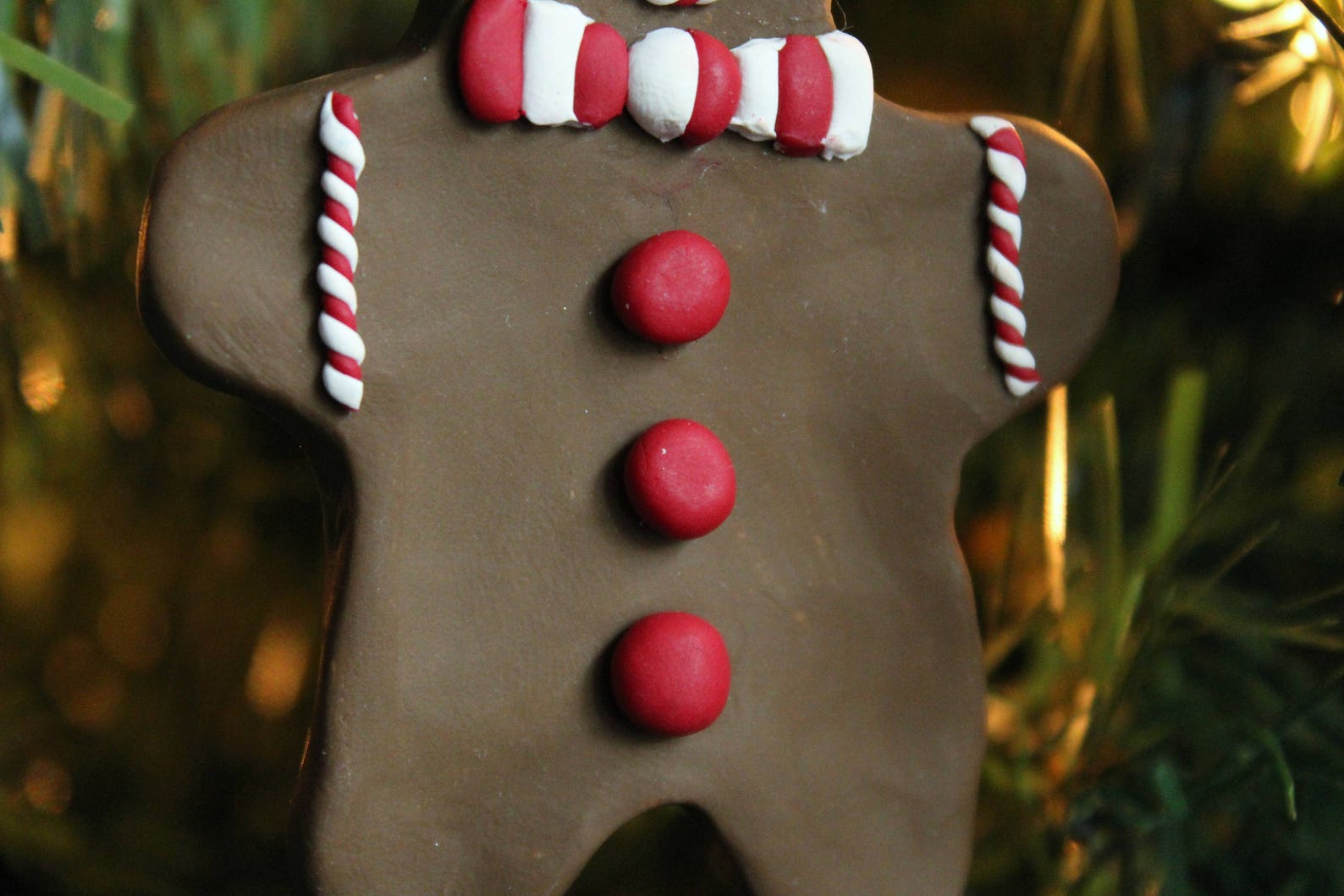 Gingerbread Man With Bow Tie Ornament Polymer Clay Christmas - Etsy